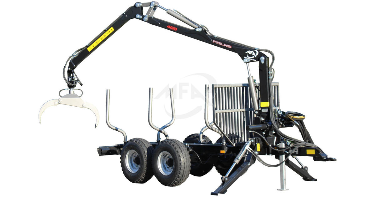 Remorque forestière 6S + Grue forestière 2.42